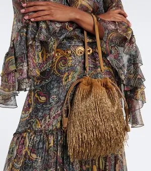 Etro Kalispera Small Fringed Shoulder Bag - Brown