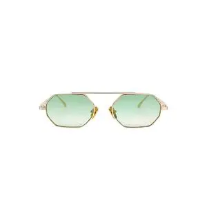 COSSINO Magari Metal Hexagon Lime Sunglasses - Green