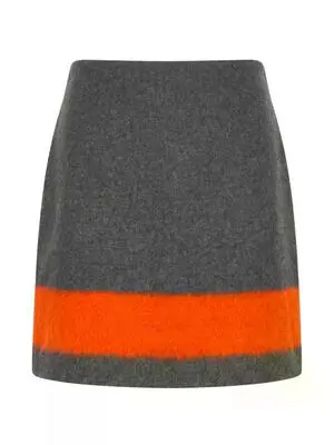 MSGM Contrasting-stripe A-line Mini Skirt - Grey