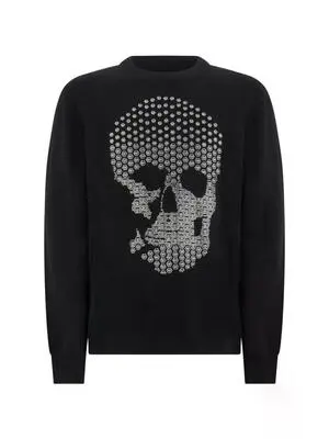 Philipp Plein Skull Rhinestone Embellished Sweater - Black