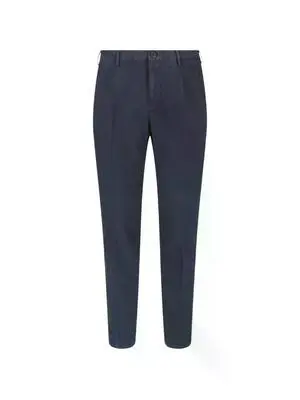 Incotex Pleated Tapered Trousers - Blue