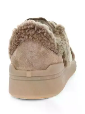 Valentino Garavani Shearling-trim Sneakers - Brown