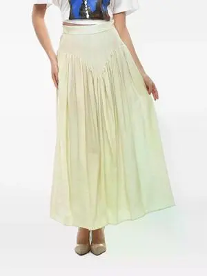 Stella McCartney Striped Pleated Long Skirt - Neutrals