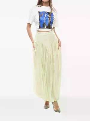 Stella McCartney Striped Pleated Long Skirt