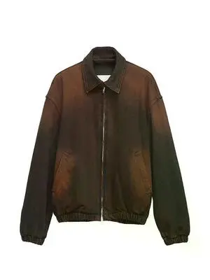 SONG FOR THE MUTE Acid Wash Padded Denim Jacket