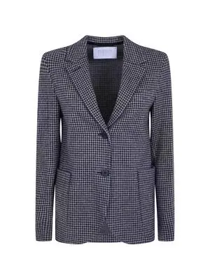 Harris Wharf London Houndstooth-pattern Wool Blazer - Grey