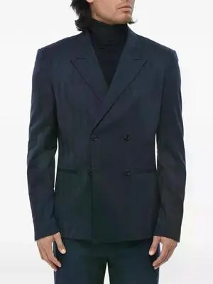 Off-White Jacquard Double-breasted Blazer - Blue