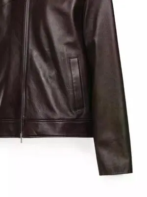 LARDINI Zip-up Leather Jacket - Brown