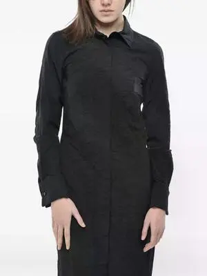 Max Mara Crinkled-effect Open-back Shirt Maxi Dress - Black