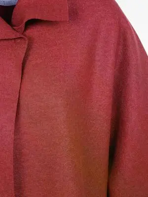 Harris Wharf London Asymmetrical Collar Three-quarter Sleeve Coat - Red