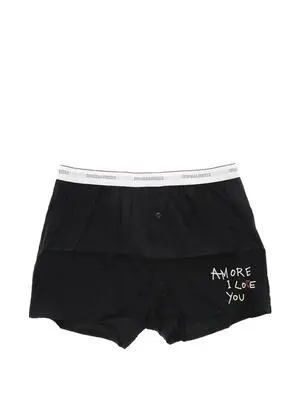 Dsquared2 Slogan-print Button-front Boxers - Black