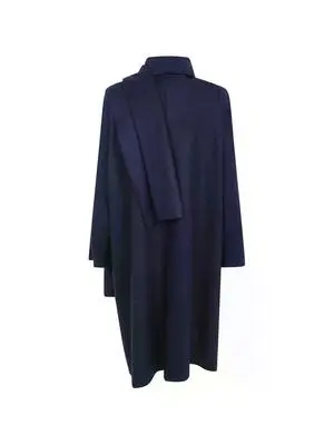 Harris Wharf London Wool Coat With Scarf Detail - Blue