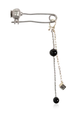 LEMAIRE Brass Pin With Decorative Chains - Silver