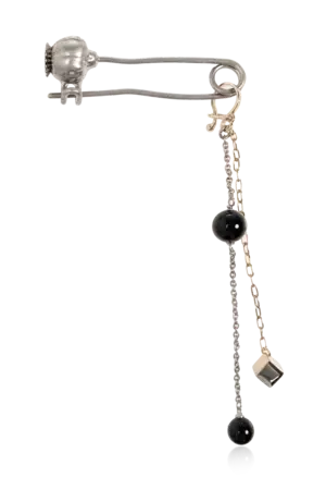 LEMAIRE Brass Pin With Decorative Chains - Silver