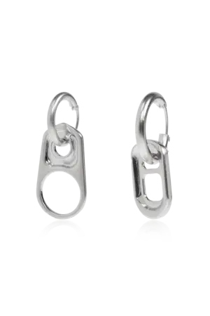 MAISON MARGIELA Asymmetric "can Tab" Earrings - Silver