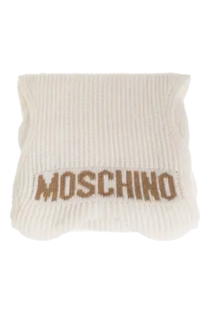 Moschino Scarf With Logo - Cream