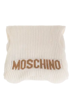 Moschino Scarf With Logo - Cream