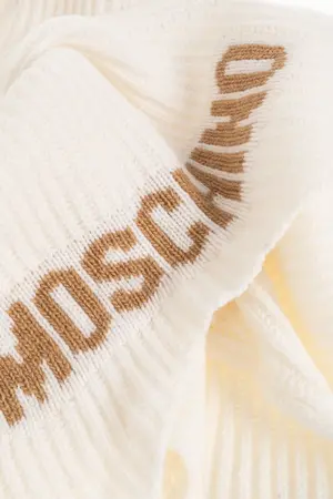 Moschino Scarf With Logo - Cream