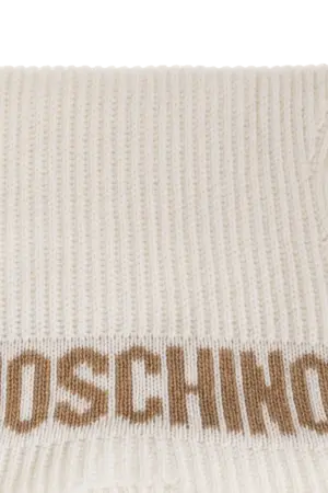 Moschino Scarf With Logo - Cream