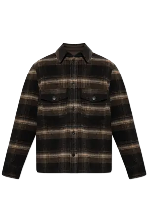 MARANT Kervon' Jacket In Checked Wool Blend - Brown