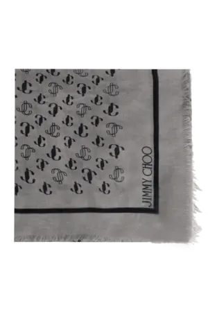 JIMMY CHOO Scarf With Monogram - Grey
