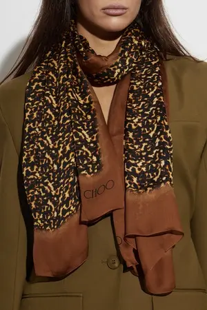 JIMMY CHOO Silk Scarf With Animal Motif