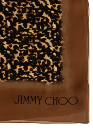 JIMMY CHOO Silk Scarf With Animal Motif