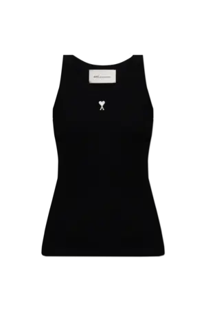 AMI Paris Sleeveless Top - Black