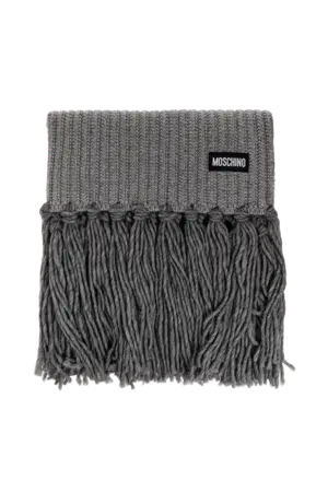 Moschino Scarf With Fringes - Grey