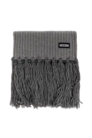 Moschino Scarf With Fringes - Grey