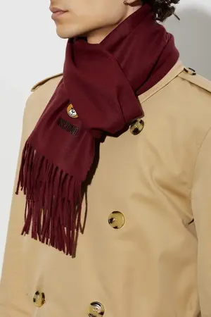 Moschino Wool Scarf With Fringes