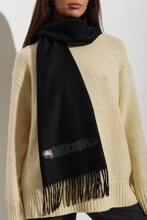 Moschino Wool Scarf With Fringes