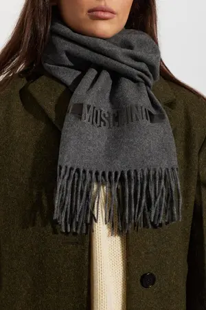Moschino Wool Scarf With Fringes