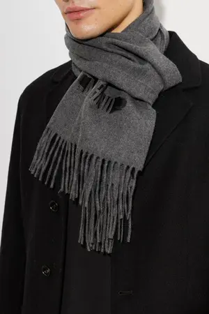 Moschino Wool Scarf With Fringes