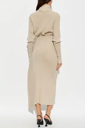 LANVIN Wool Dress With Waist Appliqu
