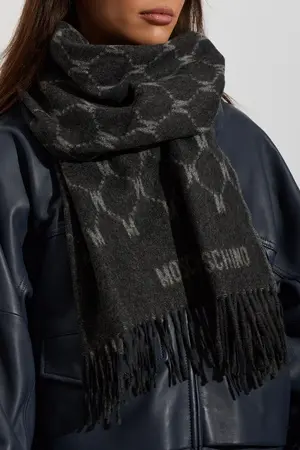 Moschino Cashmere Scarf With Monogram