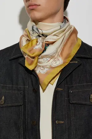 Moschino Silk Scarf With Print - Multicolour