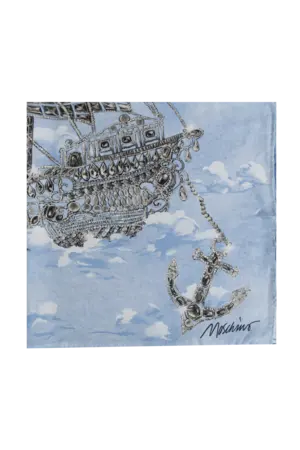 Moschino Silk Scarf With Print - Blue