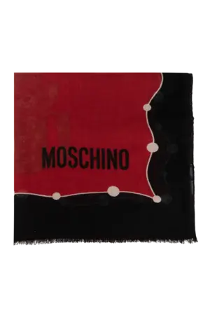Moschino Wool Scarf With Logo - Red
