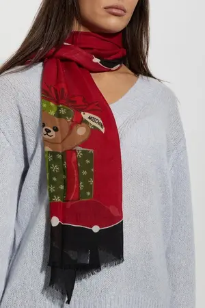 Moschino Wool Scarf With Logo