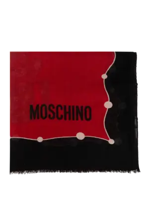 Moschino Wool Scarf With Logo - Red