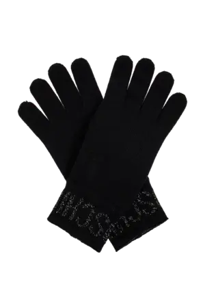 Moschino Gloves With Logo - Black