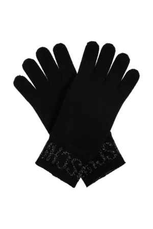 Moschino Knit Gloves - Black