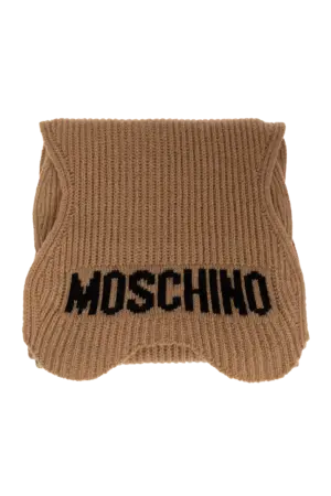 Moschino Scarf With Logo - Brown