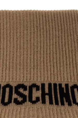 Moschino Scarf With Logo - Brown