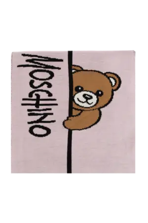 Moschino Scarf With A Characteristic Teddy Bear Motif - Pink