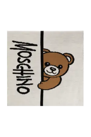Moschino Scarf With A Characteristic Teddy Bear Motif - White