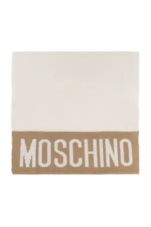 Moschino Scarf With Logo - Cream