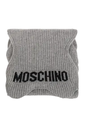 Moschino Scarf With Logo - Grey