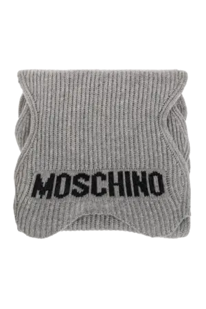 Moschino Scarf With Logo - Grey
